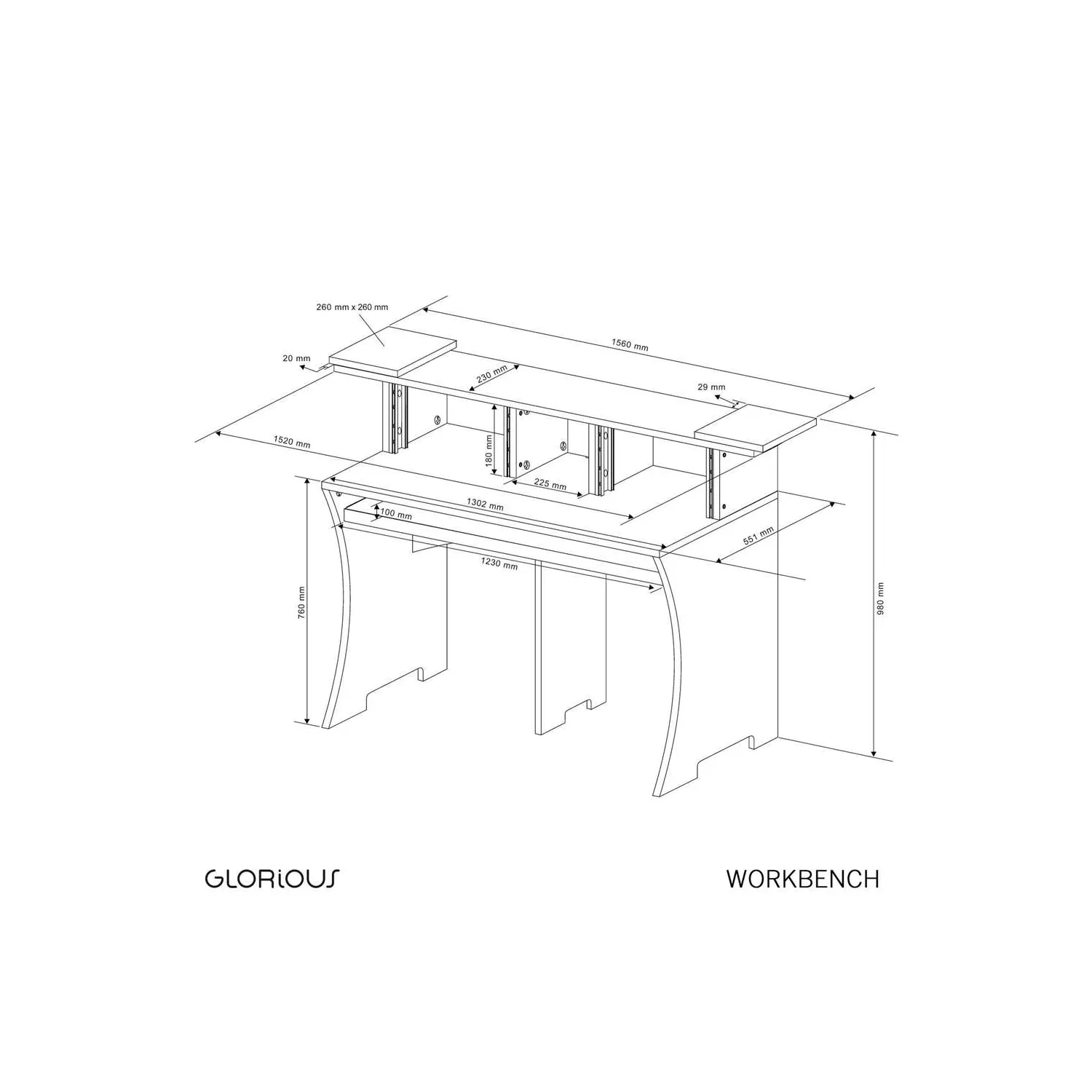 Glorious Workbench Black - έπιπλο studio
